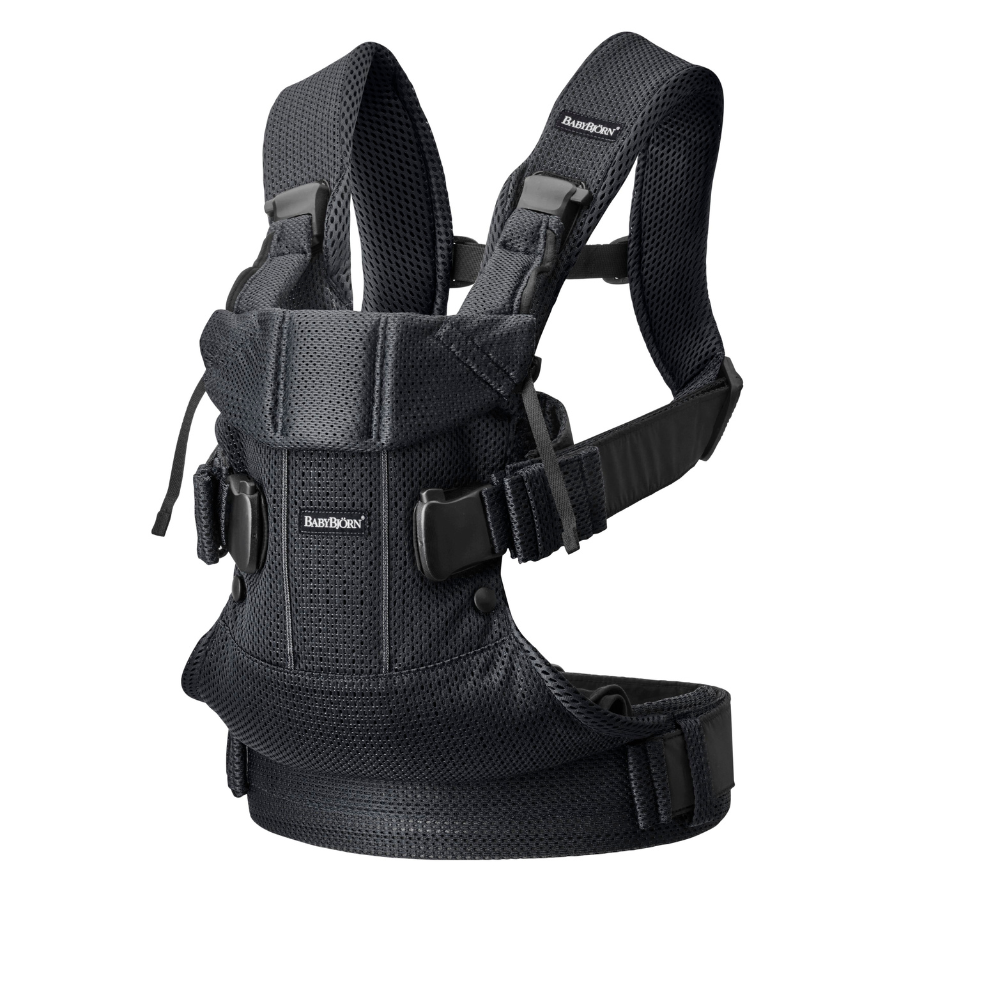 Babybjorn - Marsupiu Anatomic One Air - Black, 3D Mesh — Baby Safe